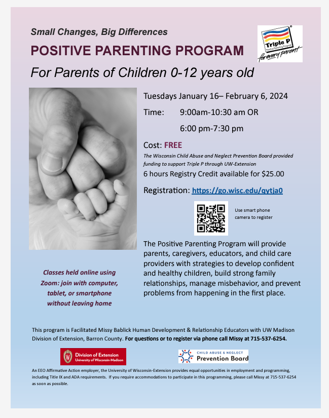 Triple P- Positive Parenting Program – Extension Marquette County