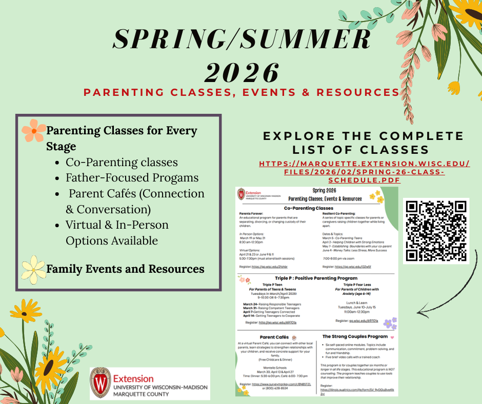 Spring/Summer Classes – Extension Marquette County