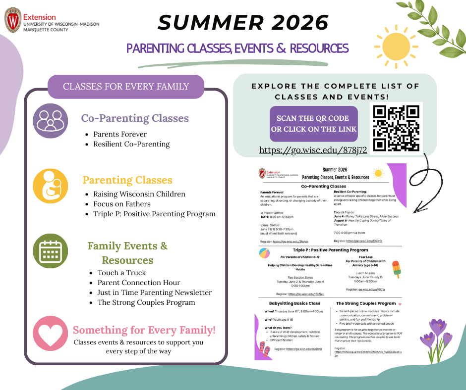 Summer 2026 Parenting classes, Events & Resources – Extension Marquette ...